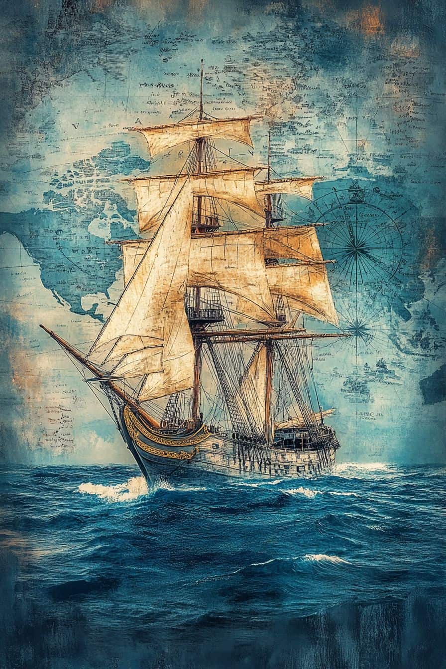 60+ Cool Nautical Vintage Digital Papers {Free} - The Sketch & Doodle Club