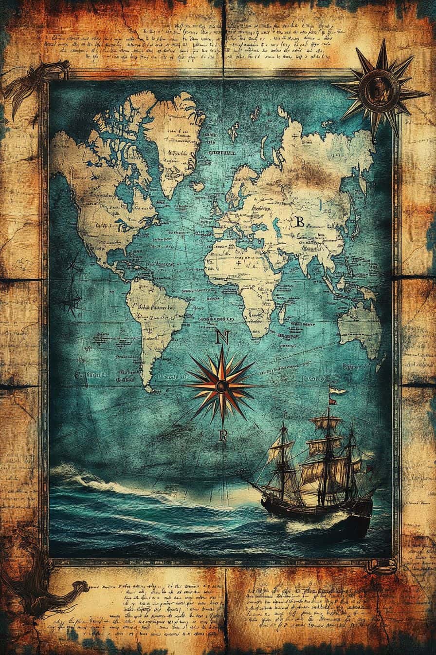 60+ Cool Nautical Vintage Digital Papers {Free} - The Sketch & Doodle Club