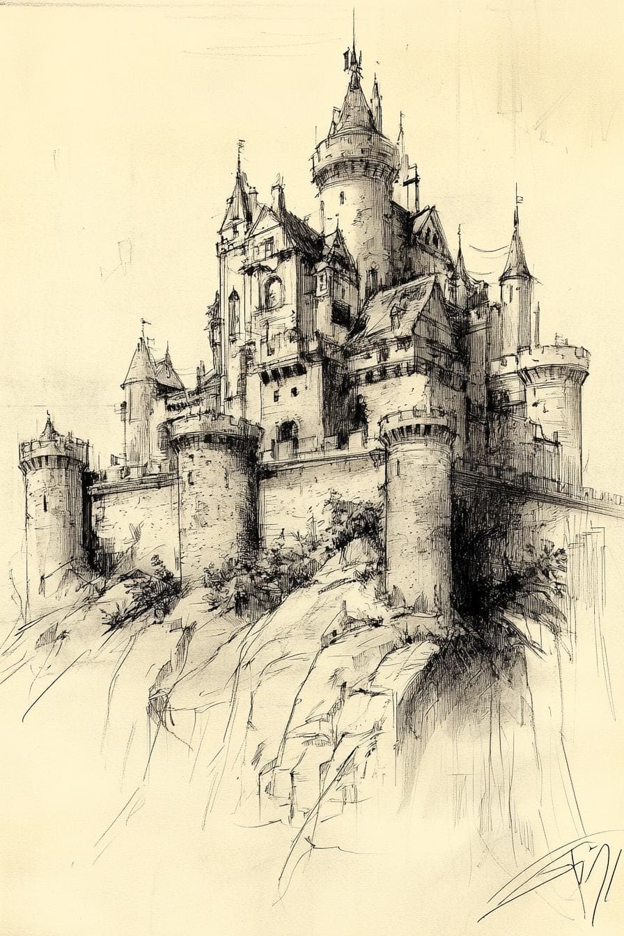 50+ Magical Castle Drawings to Spark Your Imagination - The Sketch ...
