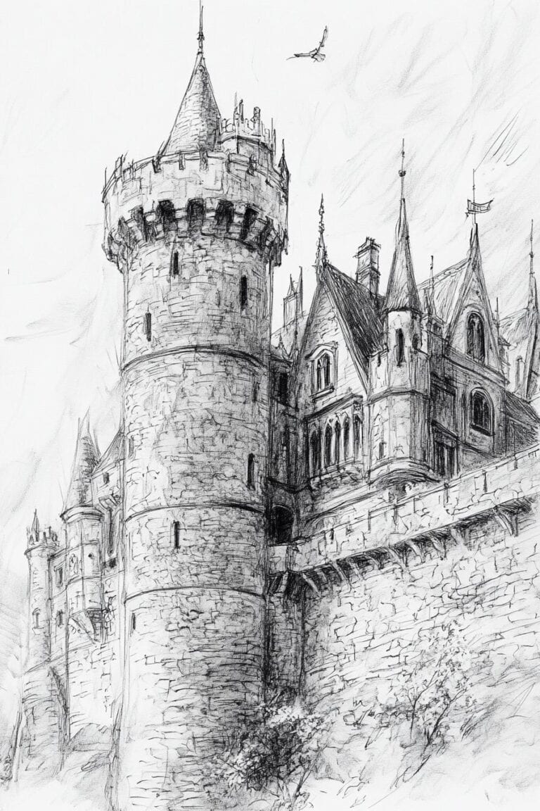 50+ Magical Castle Drawings to Spark Your Imagination - The Sketch ...