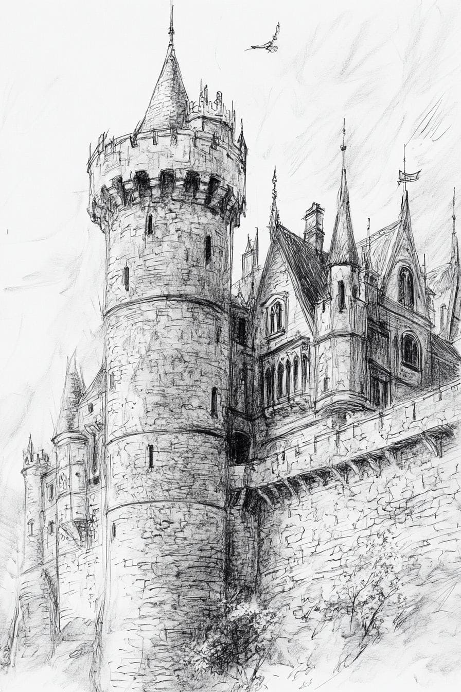 50+ Magical Castle Drawings to Spark Your Imagination - The Sketch ...