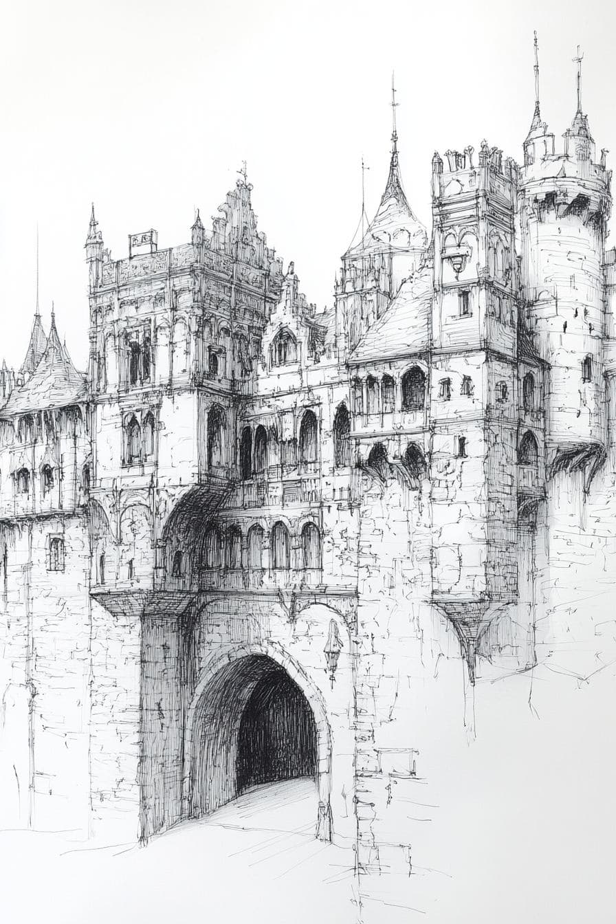 50+ Magical Castle Drawings to Spark Your Imagination - The Sketch ...