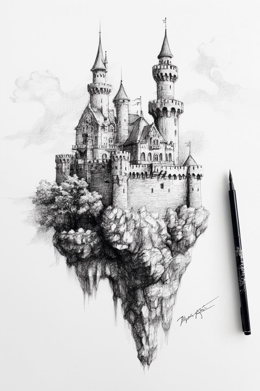 50+ Magical Castle Drawings to Spark Your Imagination - The Sketch ...