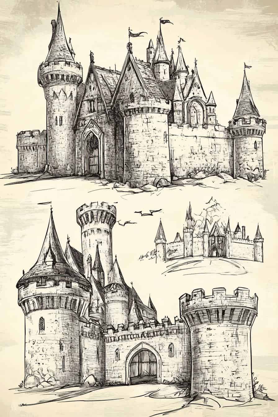 50+ Magical Castle Drawings to Spark Your Imagination - The Sketch & Doodle Club