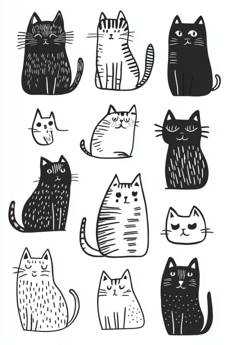 80+ Cute and Creative Cat Doodle Ideas to Unleash Your Inner Artist ...