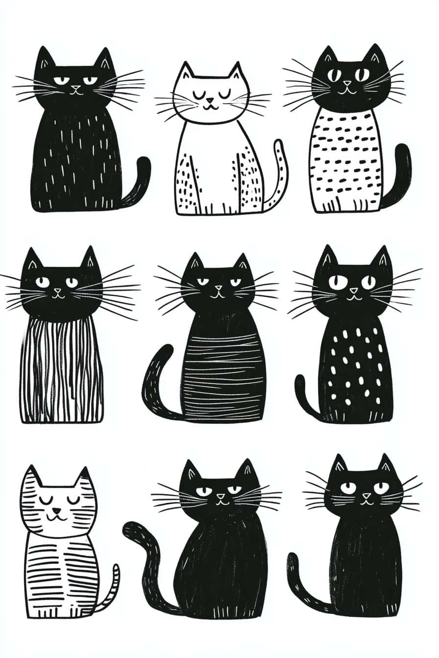 80+ Cute and Creative Cat Doodle Ideas to Unleash Your Inner Artist ...