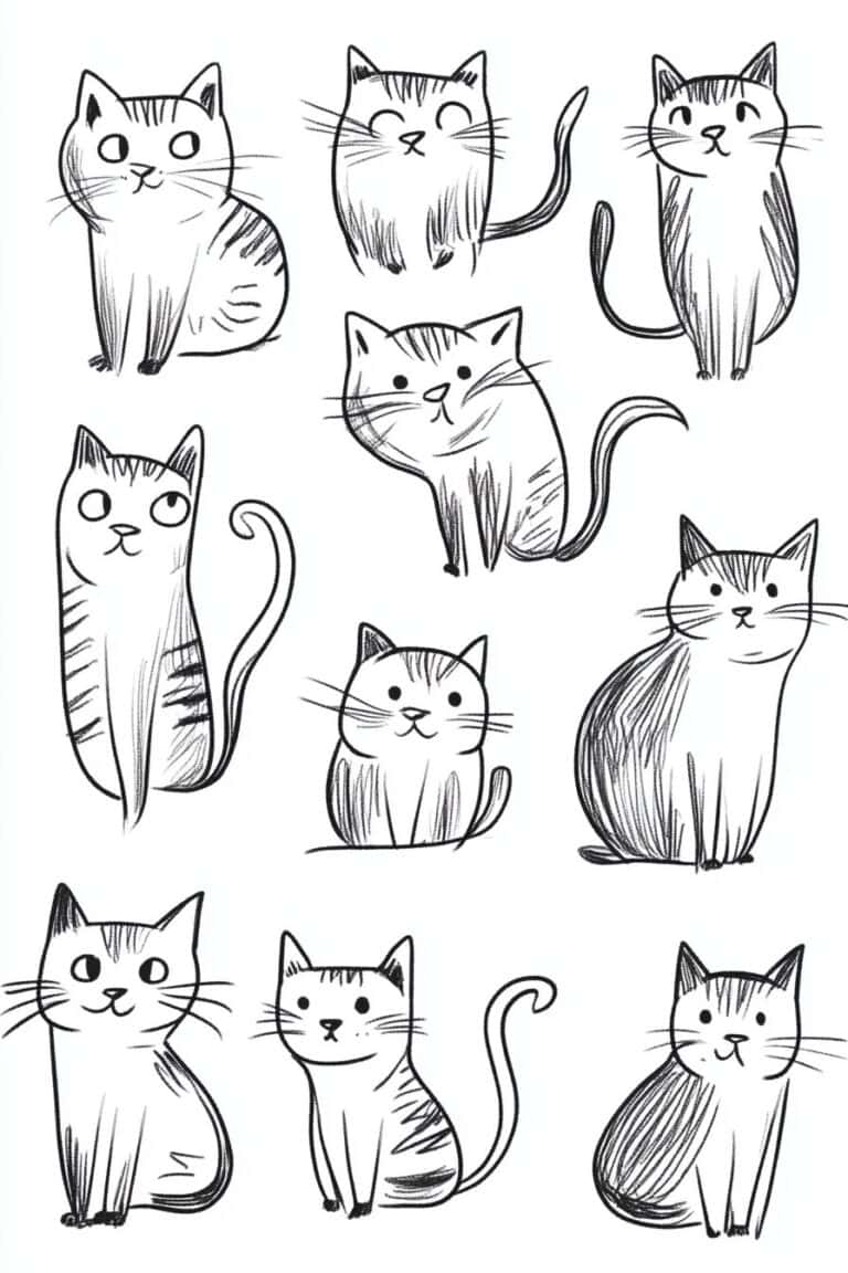 80+ Cute and Creative Cat Doodle Ideas to Unleash Your Inner Artist ...
