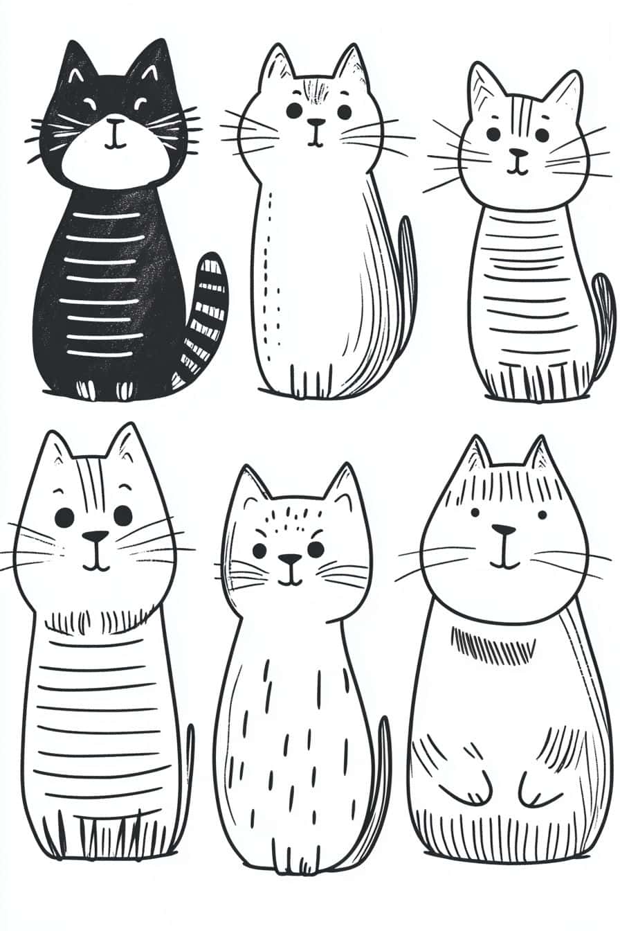 80+ Cute and Creative Cat Doodle Ideas to Unleash Your Inner Artist - The Sketch & Doodle Club