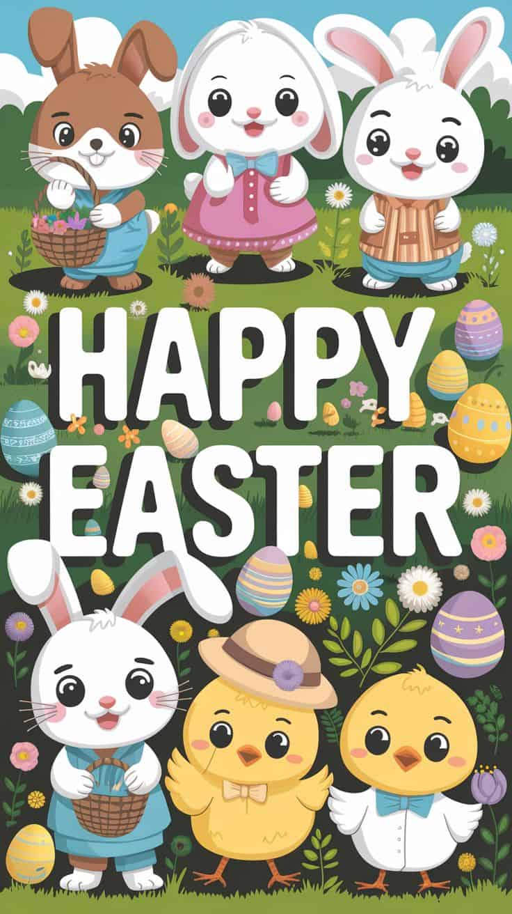 30 Happy Easter Posters To Share With Loved Ones - The Sketch & Doodle Club