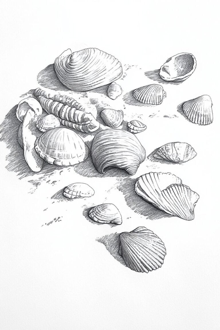 50 Beach Drawing Ideas to Capture the Ocean Vibes - The Sketch & Doodle ...