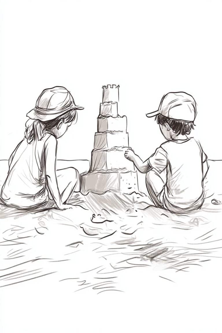 50 Beach Drawing Ideas to Capture the Ocean Vibes - The Sketch & Doodle ...