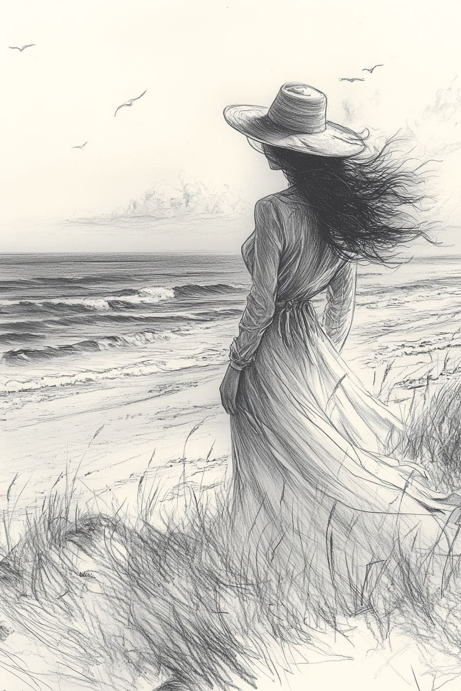 50 Beach Drawing Ideas to Capture the Ocean Vibes - The Sketch & Doodle ...