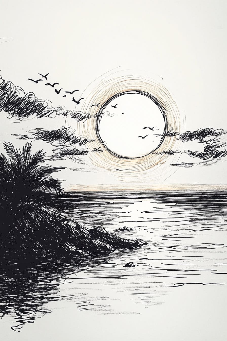 50 Beach Drawing Ideas to Capture the Ocean Vibes - The Sketch & Doodle ...