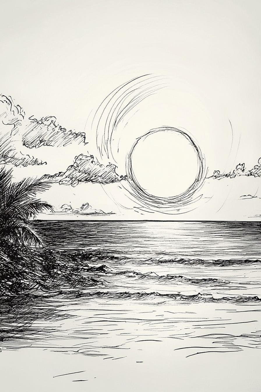 50 Beach Drawing Ideas to Capture the Ocean Vibes - The Sketch & Doodle ...