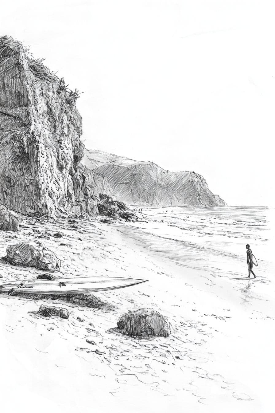 50 Beach Drawing Ideas to Capture the Ocean Vibes - The Sketch & Doodle ...