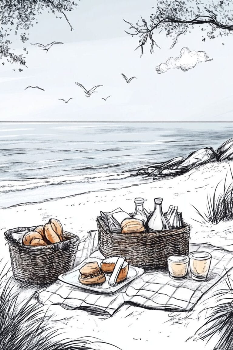 50 Beach Drawing Ideas to Capture the Ocean Vibes - The Sketch & Doodle ...