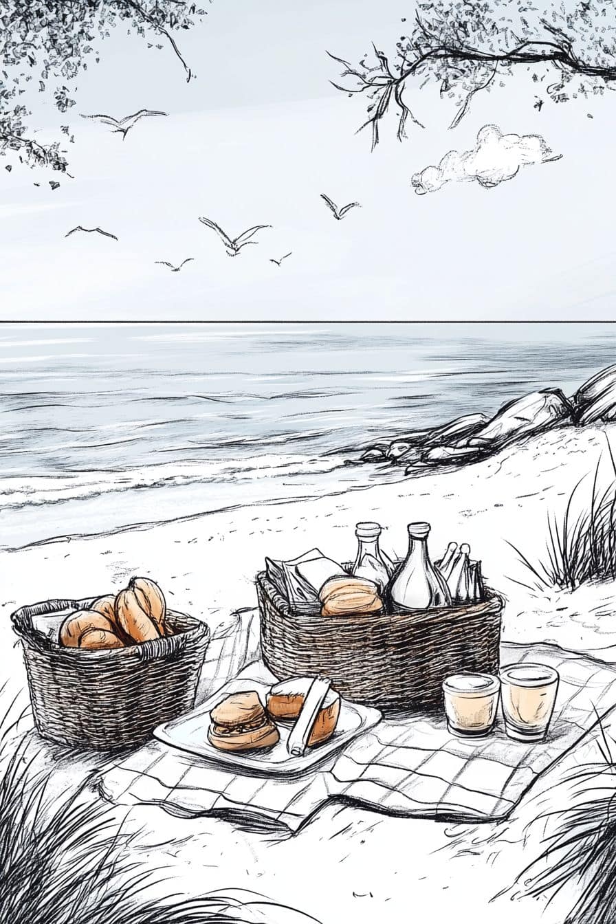 50 Beach Drawing Ideas to Capture the Ocean Vibes - The Sketch & Doodle ...