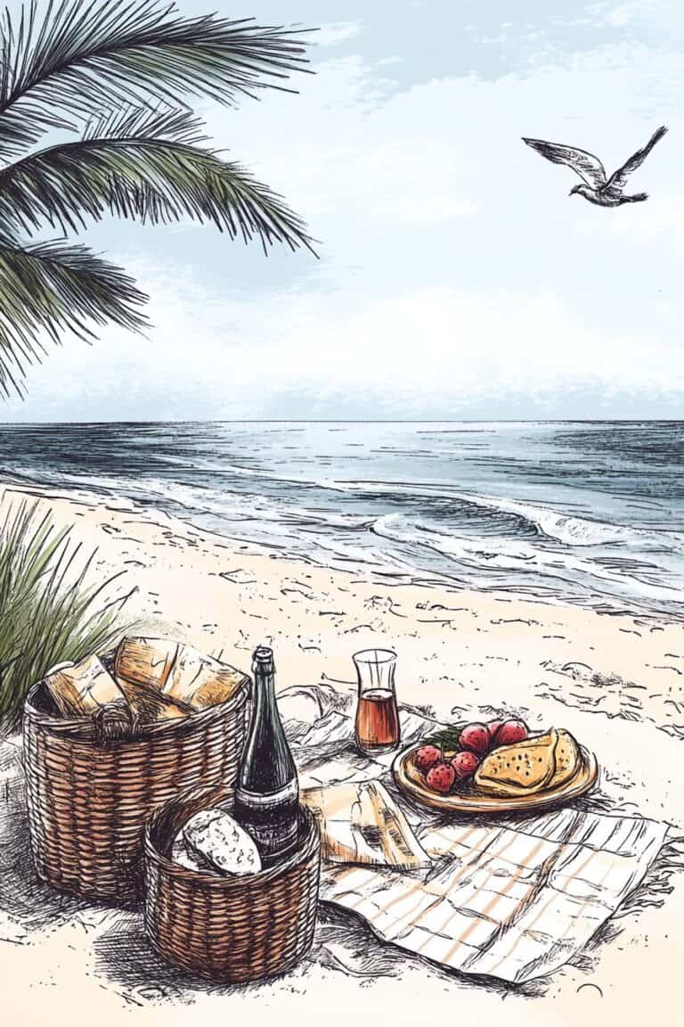 50 Beach Drawing Ideas to Capture the Ocean Vibes - The Sketch & Doodle ...
