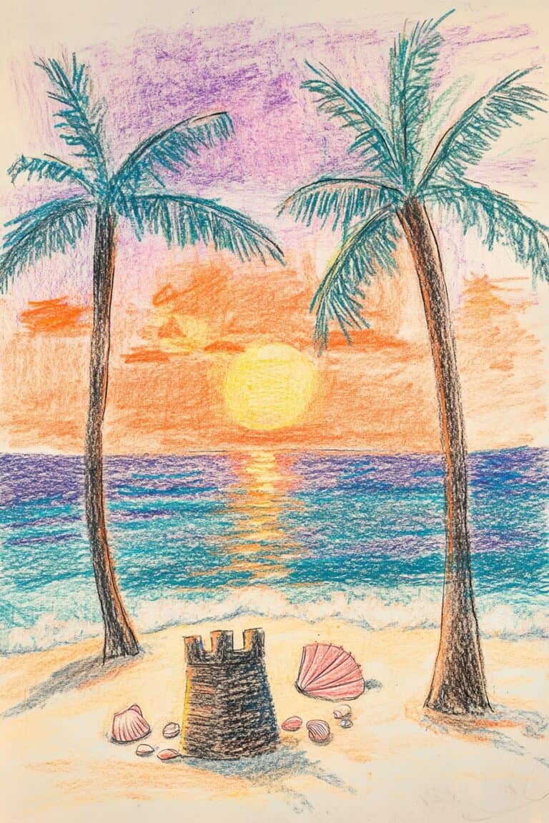 50 Beach Drawing Ideas to Capture the Ocean Vibes - The Sketch & Doodle ...