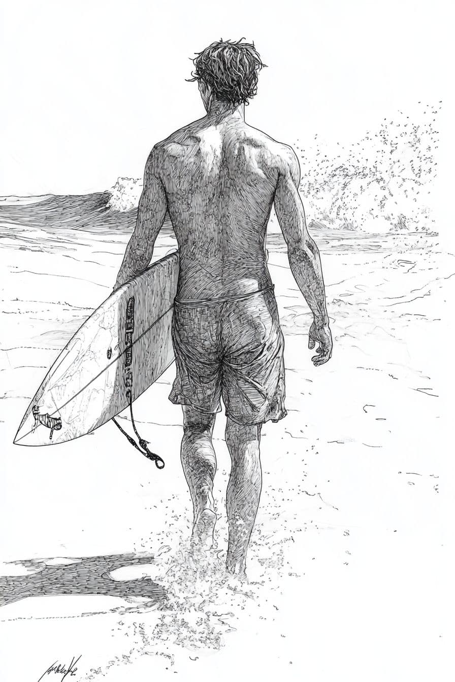 50 Beach Drawing Ideas to Capture the Ocean Vibes - The Sketch & Doodle ...