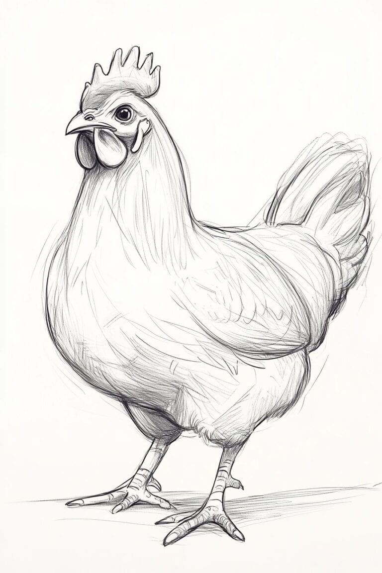 50 Chicken Drawing Ideas to Bring Feathered Fun to Your Sketchbook ...