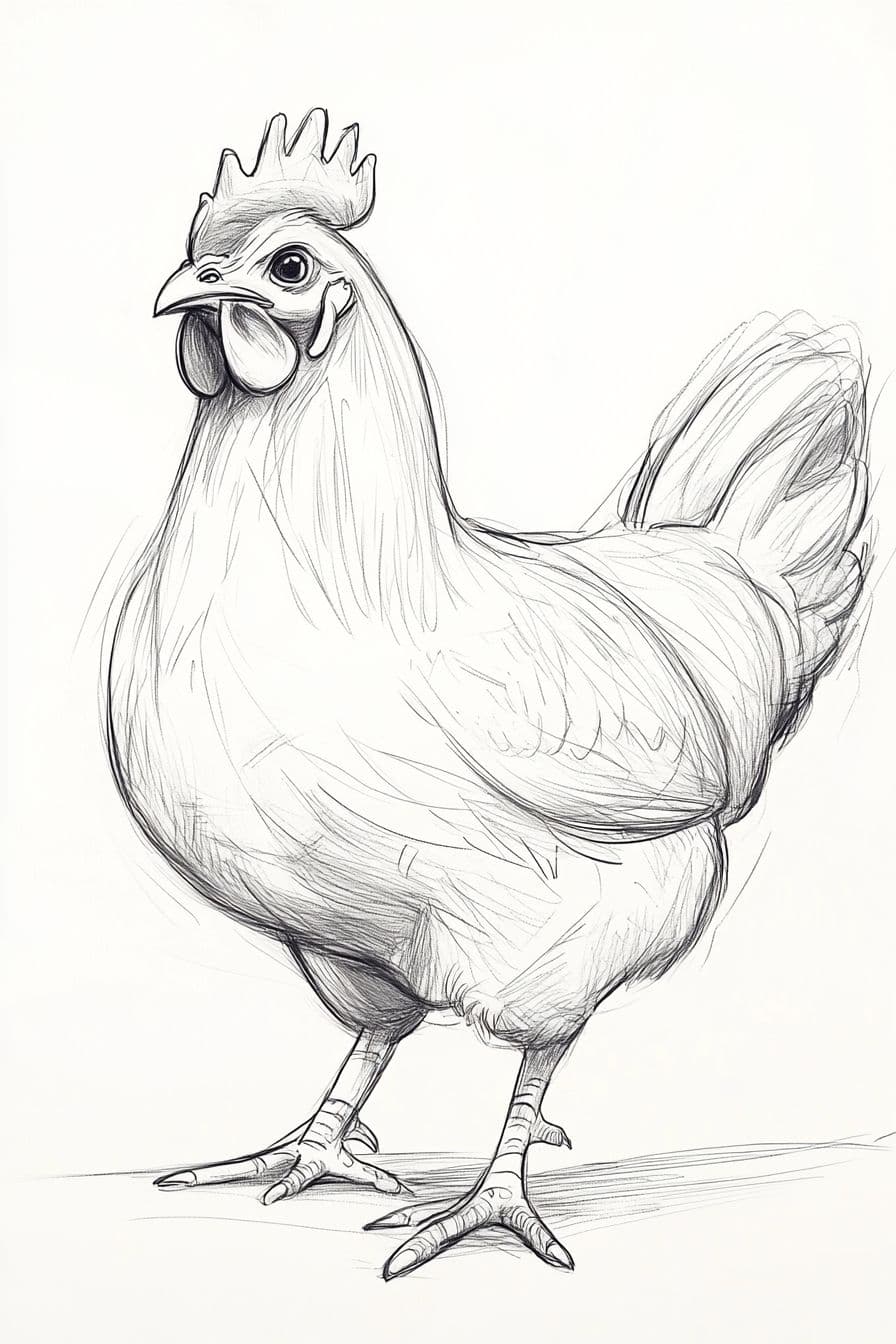 50 Chicken Drawing Ideas to Bring Feathered Fun to Your Sketchbook ...