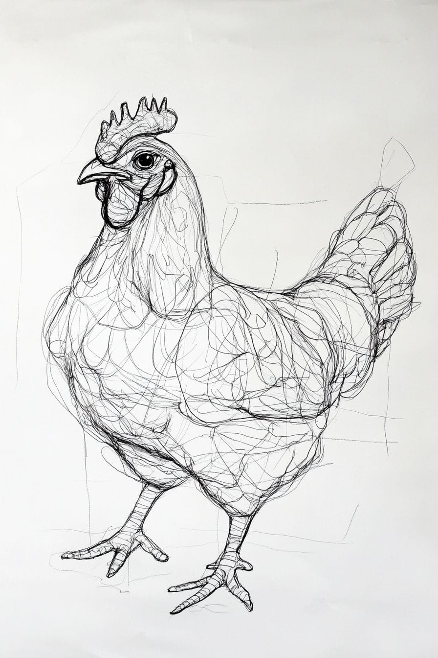 50 Chicken Drawing Ideas to Bring Feathered Fun to Your Sketchbook ...