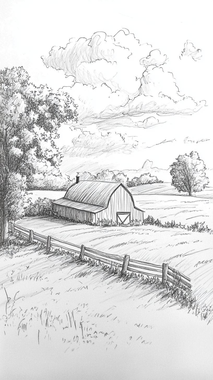 47 Farm Drawing Ideas to Capture Rural Beauty - The Sketch & Doodle Club