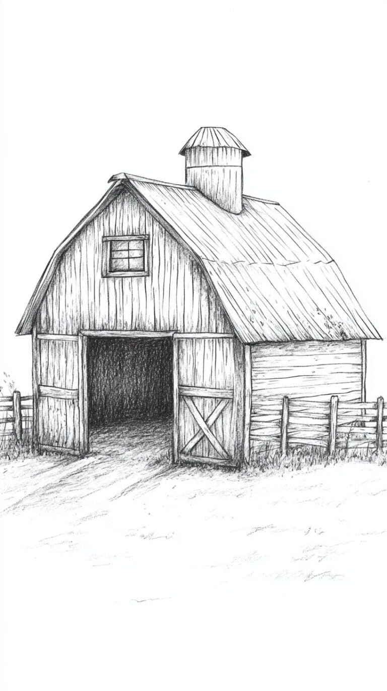 47 Farm Drawing Ideas to Capture Rural Beauty - The Sketch & Doodle Club