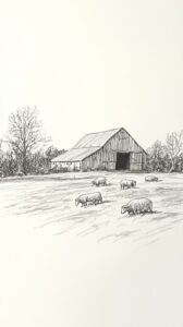 47 Farm Drawing Ideas to Capture Rural Beauty - The Sketch & Doodle Club