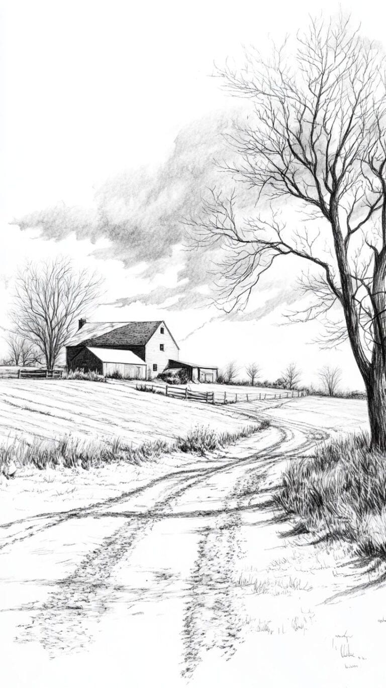 47 Farm Drawing Ideas to Capture Rural Beauty - The Sketch & Doodle Club