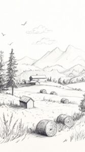47 Farm Drawing Ideas to Capture Rural Beauty - The Sketch & Doodle Club