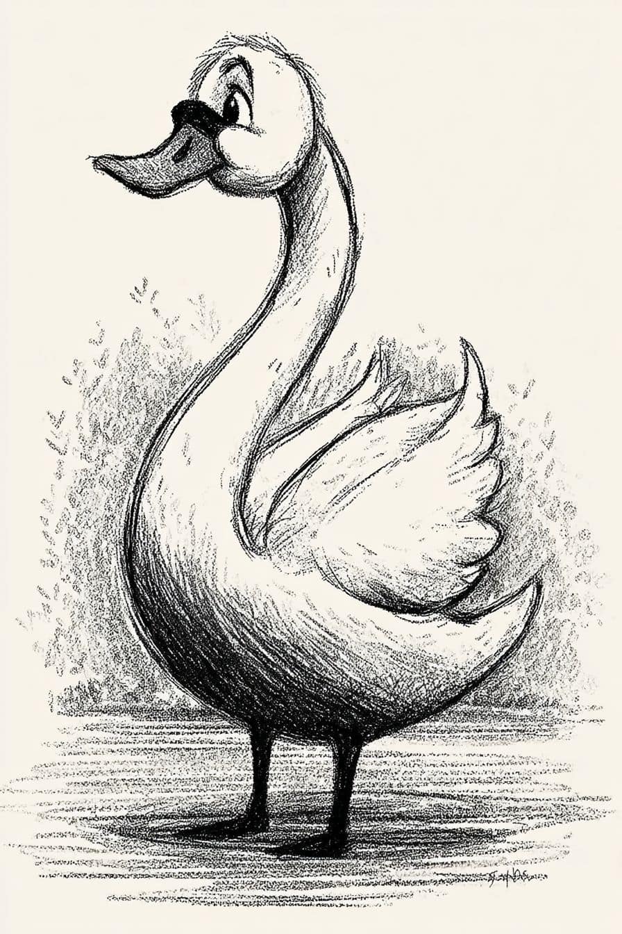 40 Swan Drawing Ideas to Capture Grace and Elegance - The Sketch ...