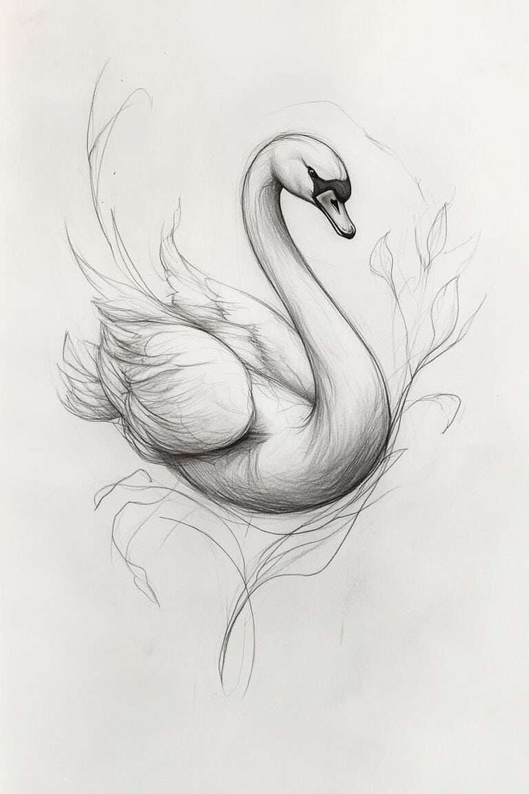 40 Swan Drawing Ideas to Capture Grace and Elegance - The Sketch ...