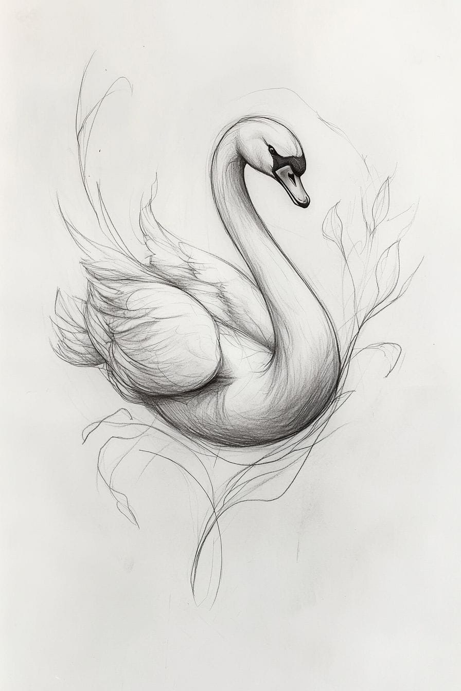 40 Swan Drawing Ideas to Capture Grace and Elegance - The Sketch ...