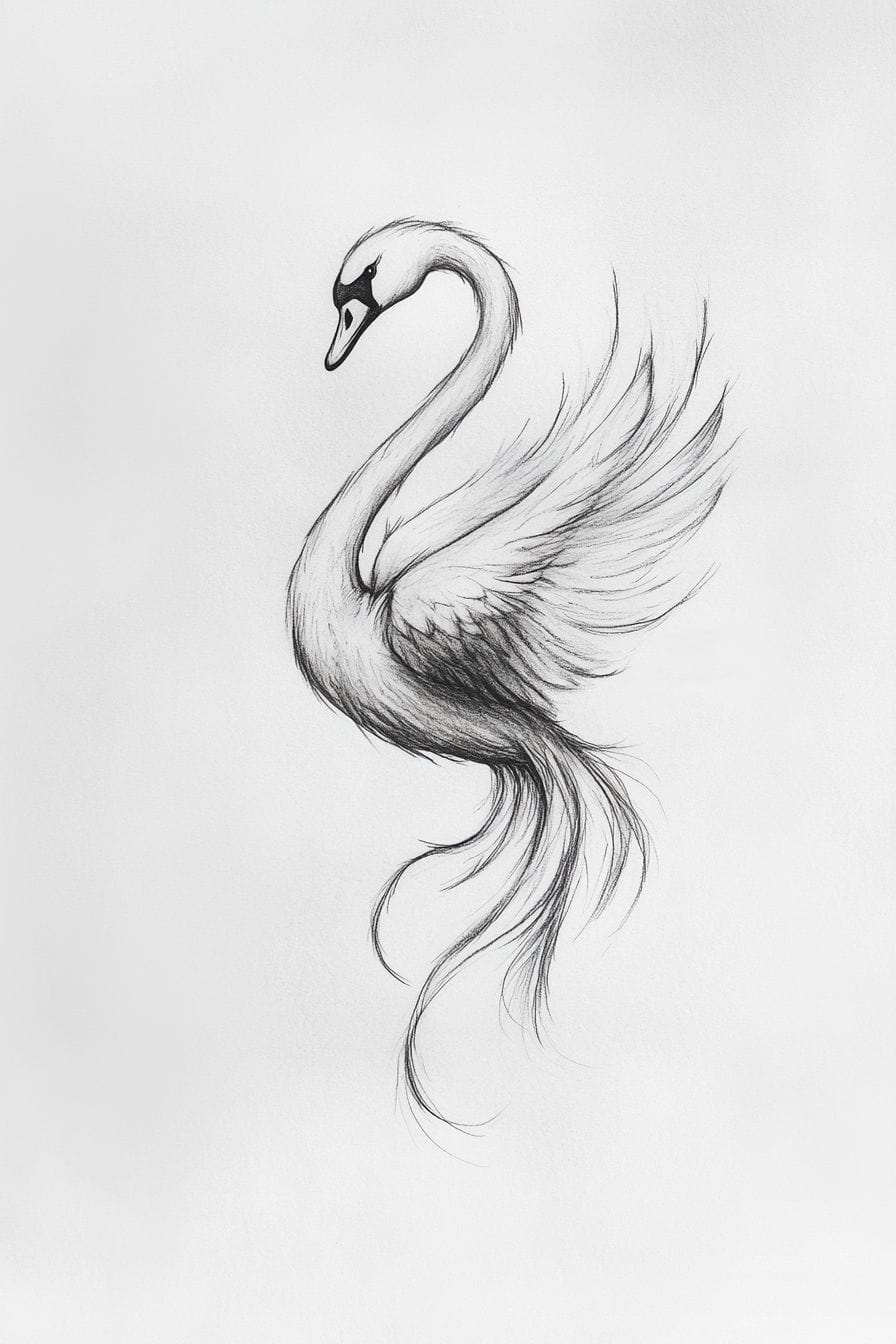40 Swan Drawing Ideas to Capture Grace and Elegance - The Sketch ...