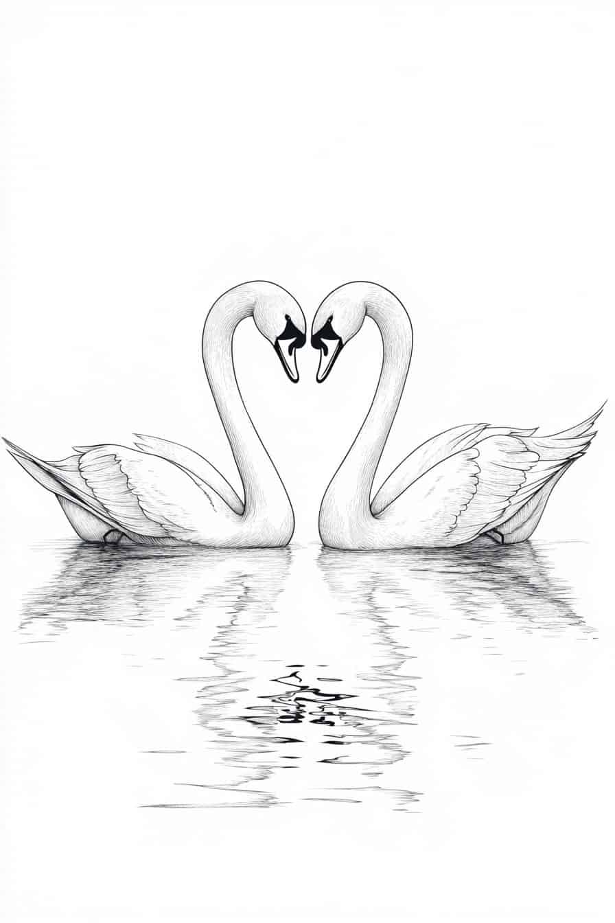 40 Swan Drawing Ideas to Capture Grace and Elegance - The Sketch ...