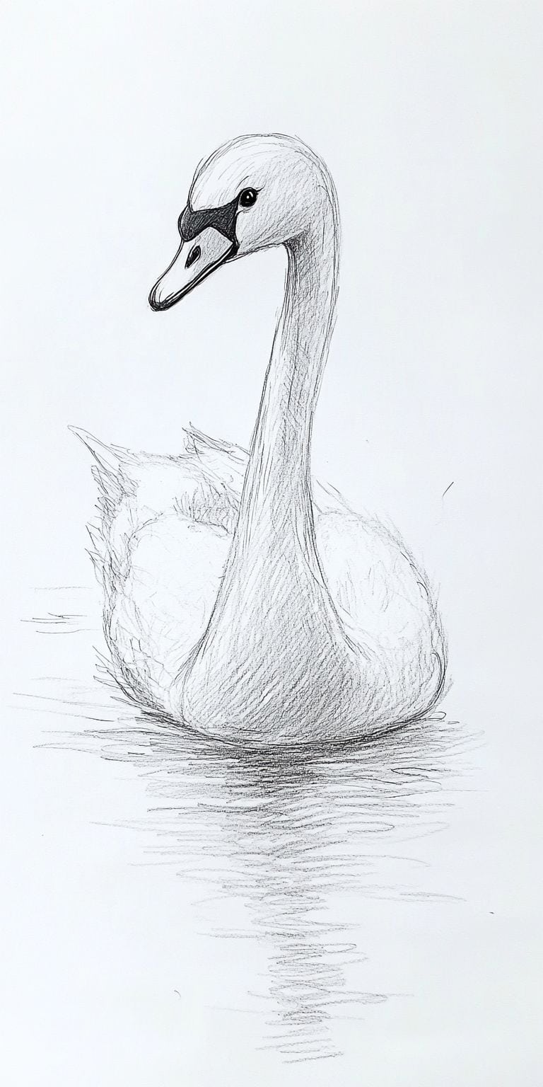 40 Swan Drawing Ideas to Capture Grace and Elegance - The Sketch ...