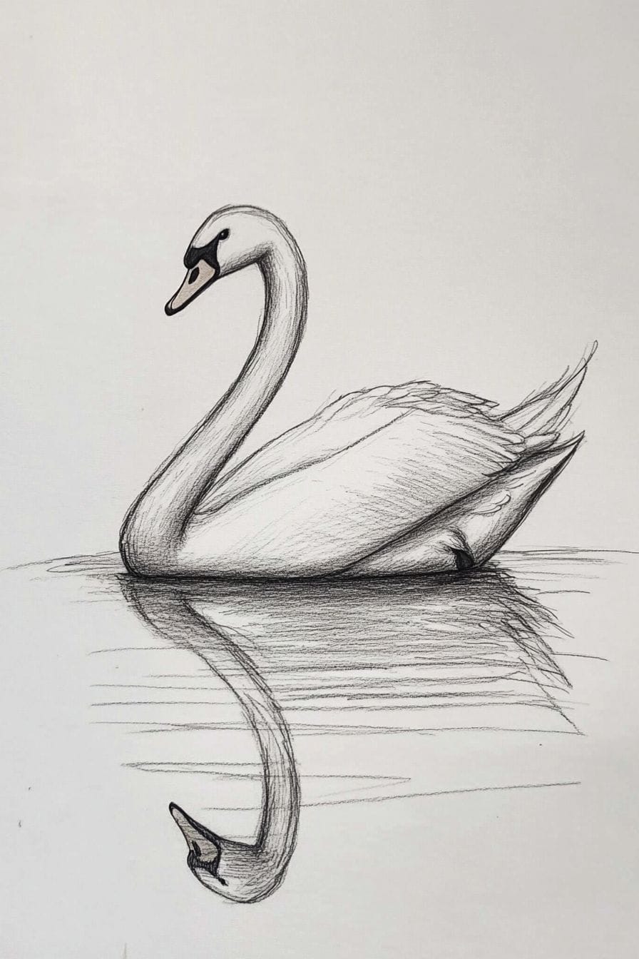 40 Swan Drawing Ideas to Capture Grace and Elegance - The Sketch ...