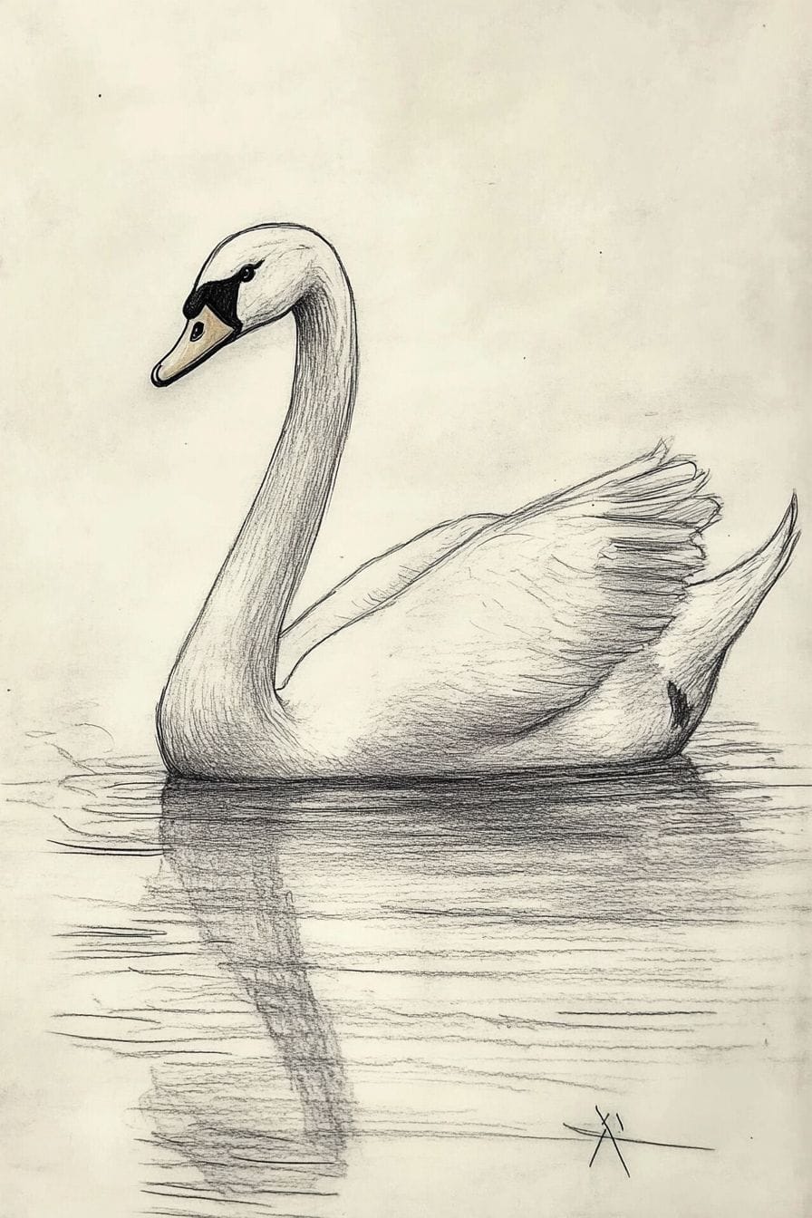 40 Swan Drawing Ideas to Capture Grace and Elegance - The Sketch ...