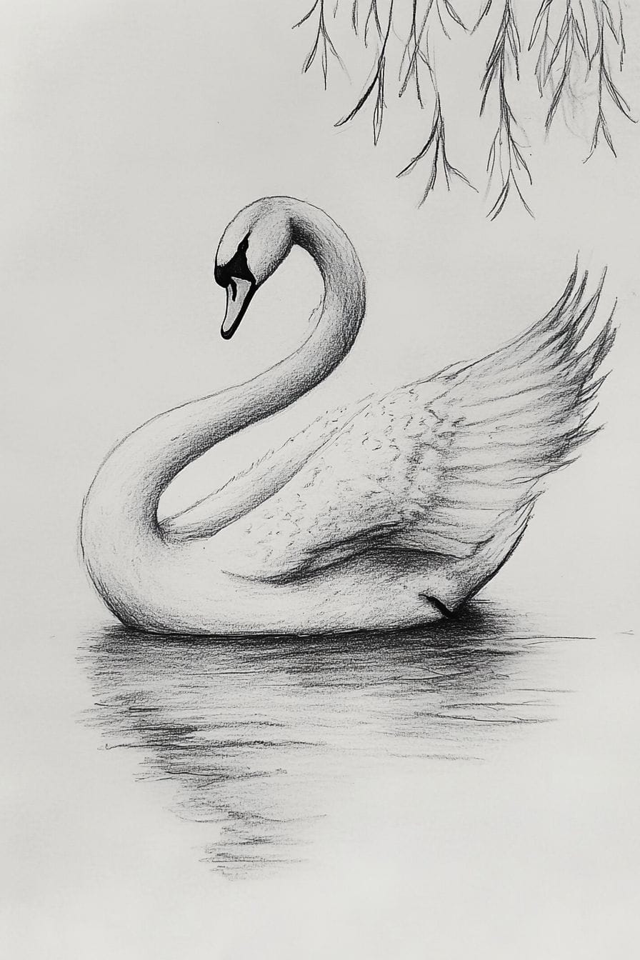 40 Swan Drawing Ideas to Capture Grace and Elegance - The Sketch ...