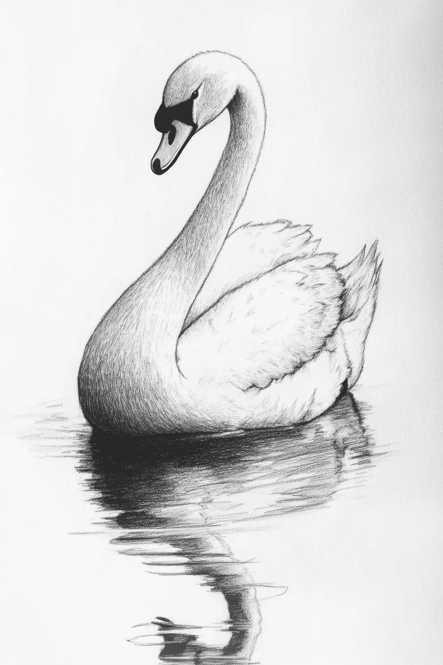 40 Swan Drawing Ideas to Capture Grace and Elegance - The Sketch ...