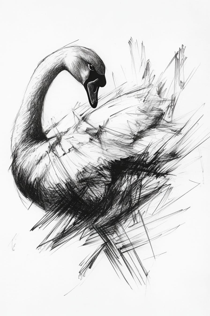 40 Swan Drawing Ideas to Capture Grace and Elegance - The Sketch ...