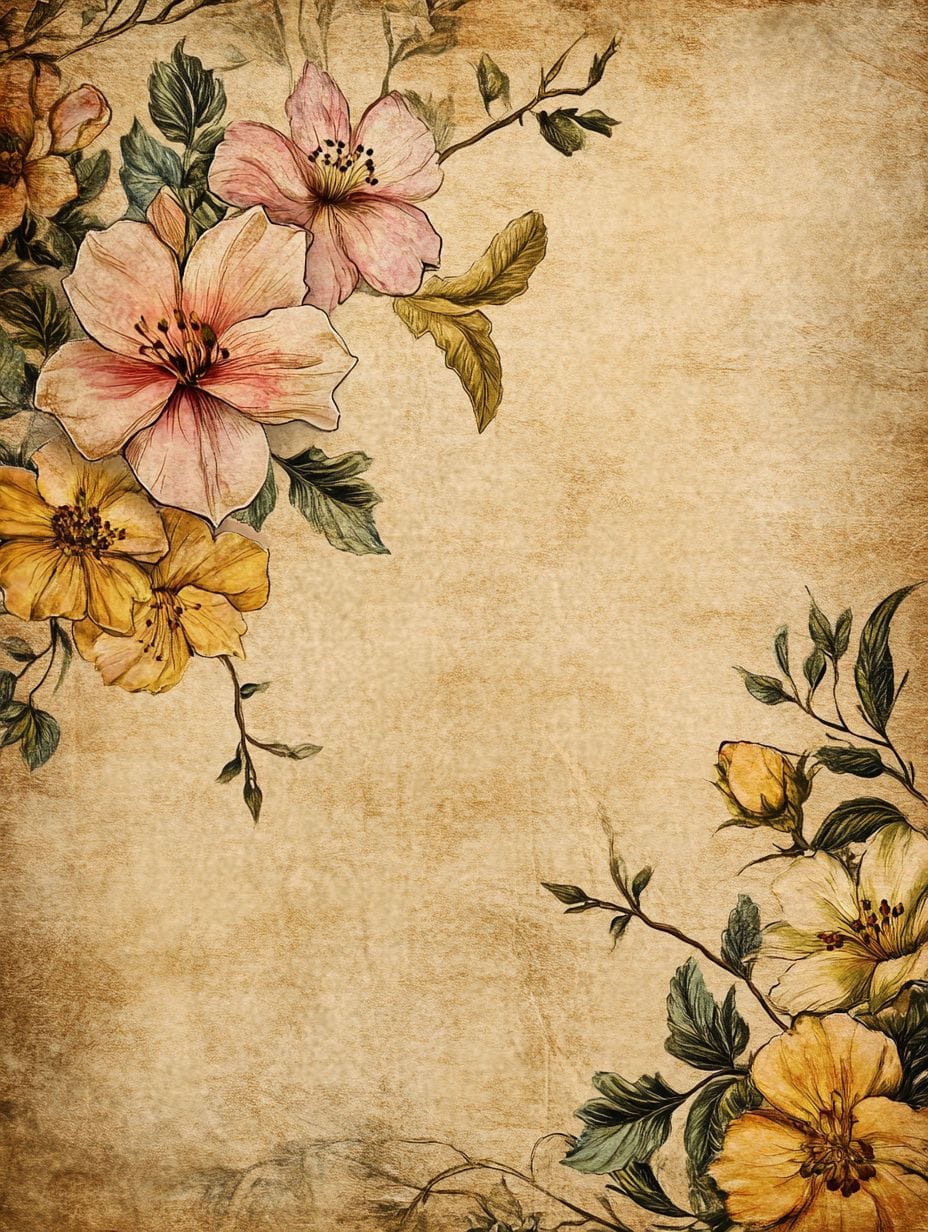 75 Charming Vintage Floral Digital Papers {Free} - The Sketch & Doodle Club