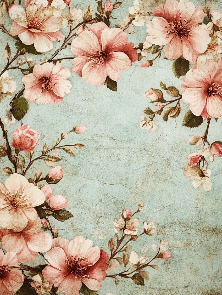 75 Charming Vintage Floral Digital Papers {Free} - The Sketch & Doodle Club