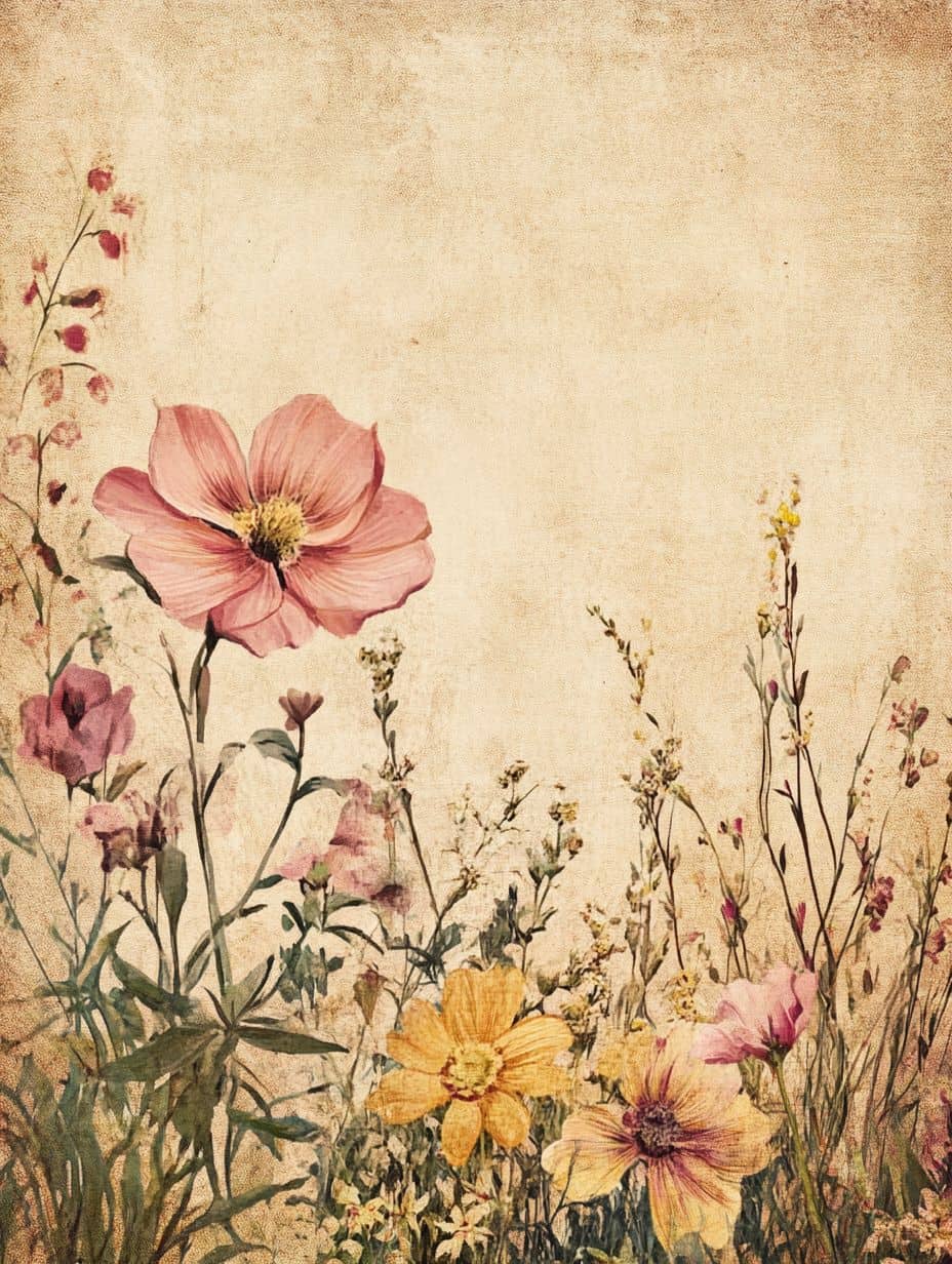 75 Charming Vintage Floral Digital Papers {Free} - The Sketch & Doodle Club
