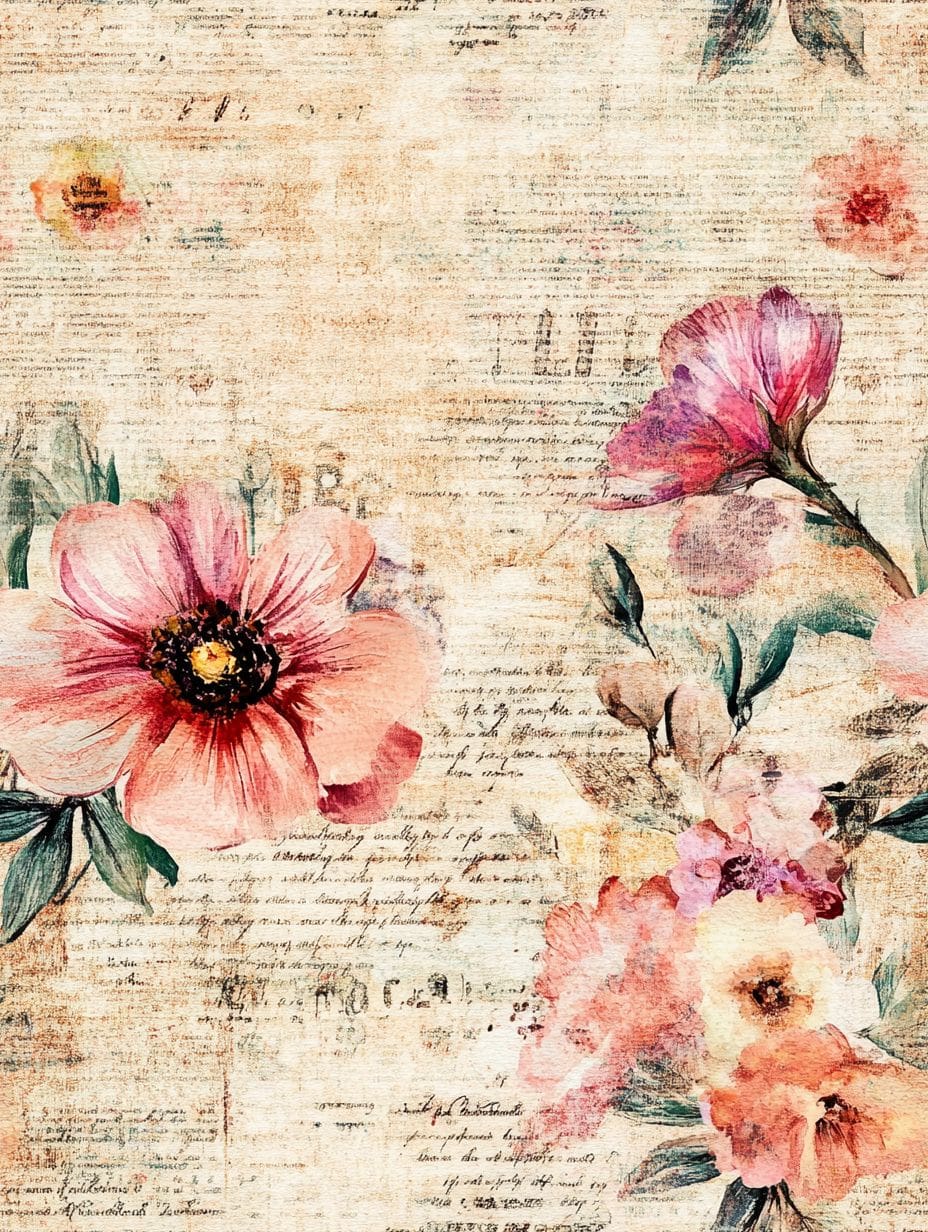 75 Charming Vintage Floral Digital Papers {Free} - The Sketch & Doodle Club