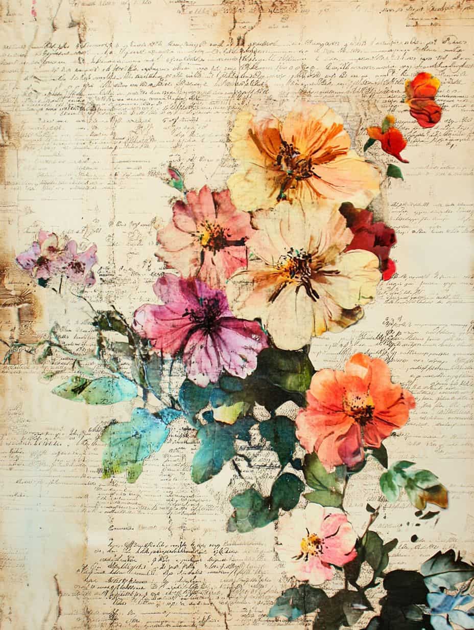 75 Charming Vintage Floral Digital Papers {Free} - The Sketch & Doodle Club