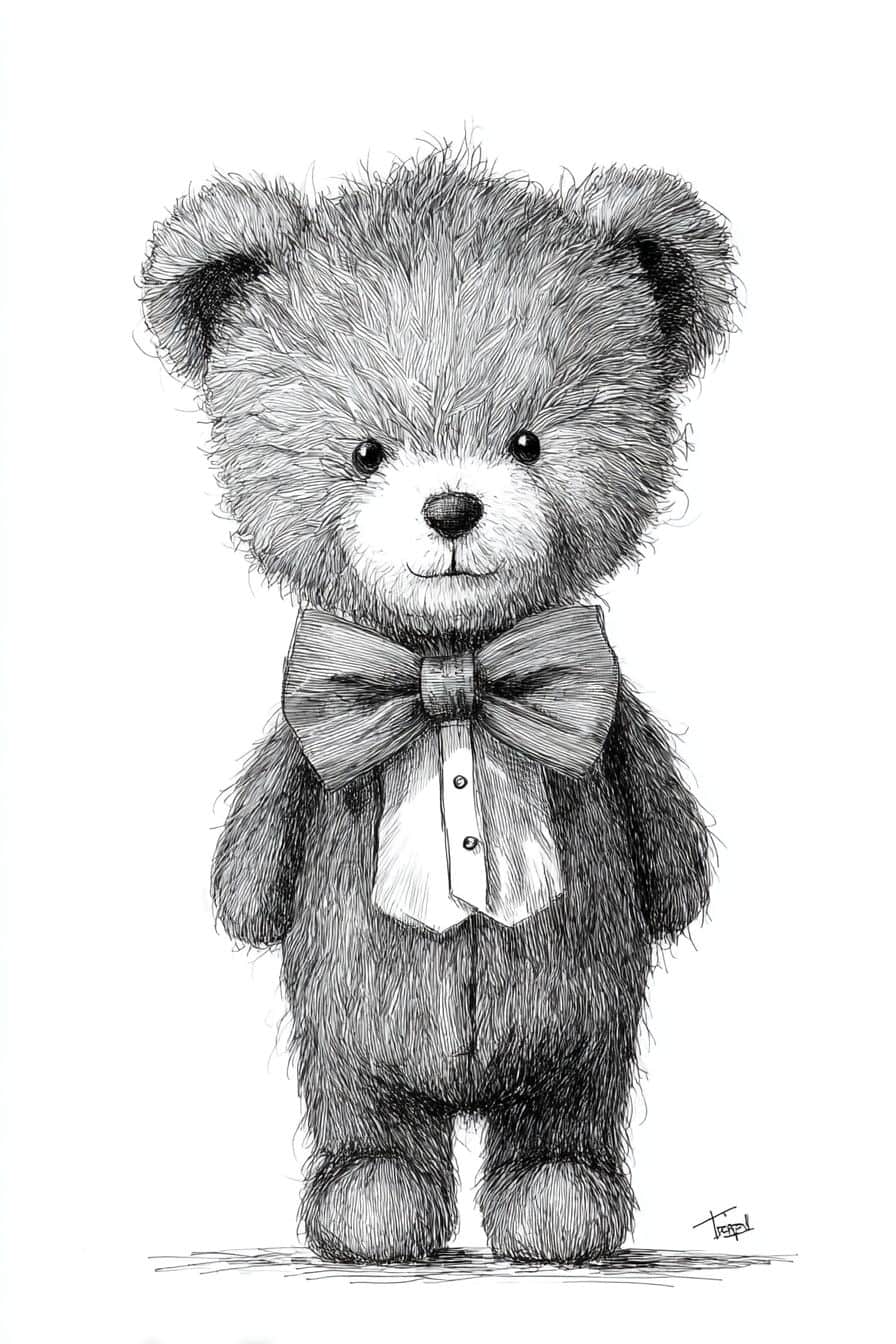 30 Adorable Teddy Bear Drawings to Melt Your Heart - The Sketch ...