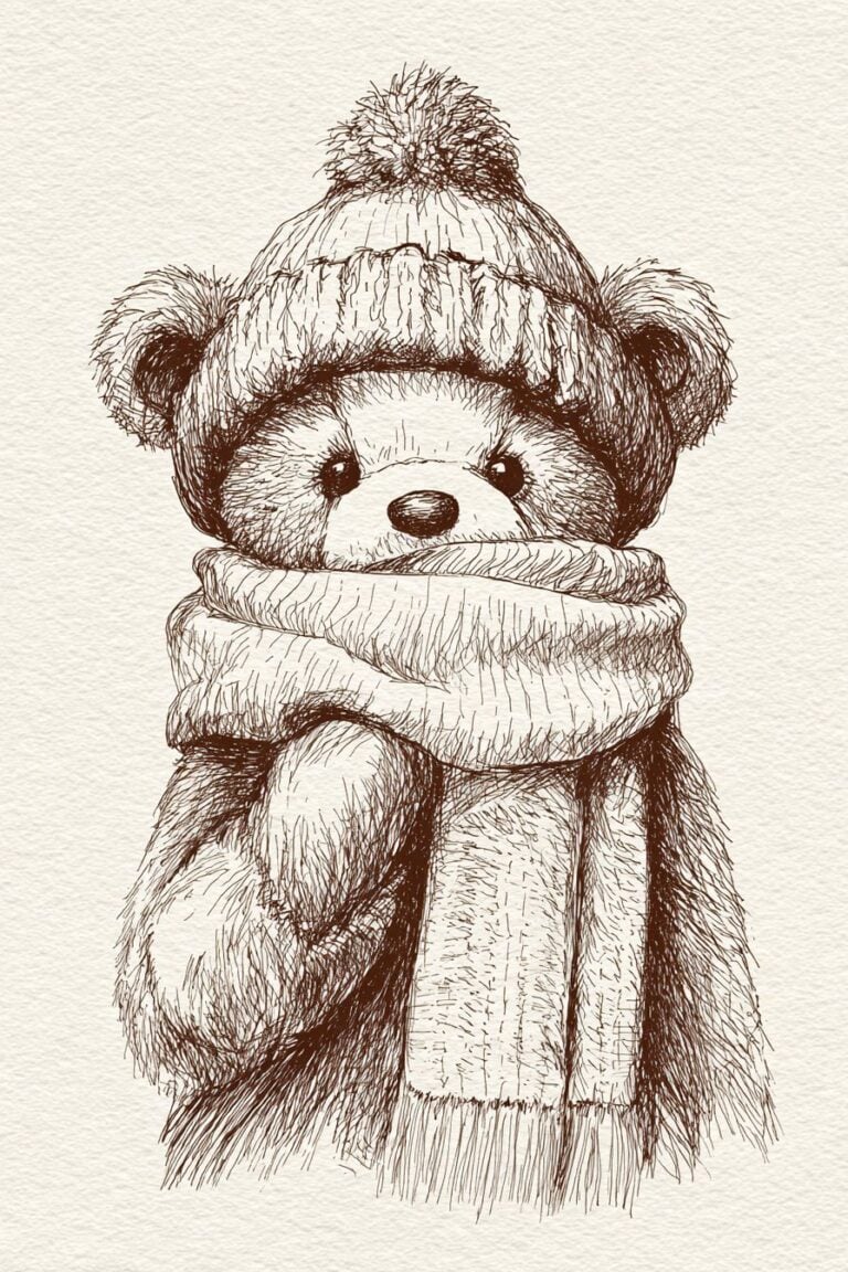 30 Adorable Teddy Bear Drawings to Melt Your Heart - The Sketch ...